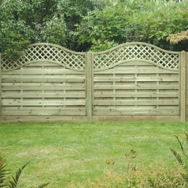 Omega Curved Trellis Lattice Fence Panel - Mick George