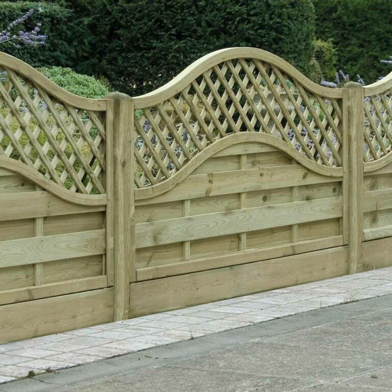 Omega Curved Trellis Lattice Fence Panel - Mick George
