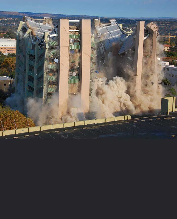 High Reach & Explosive Demolition | The Mick George Group High Reach & Explosive Demolition | The Mick George Group