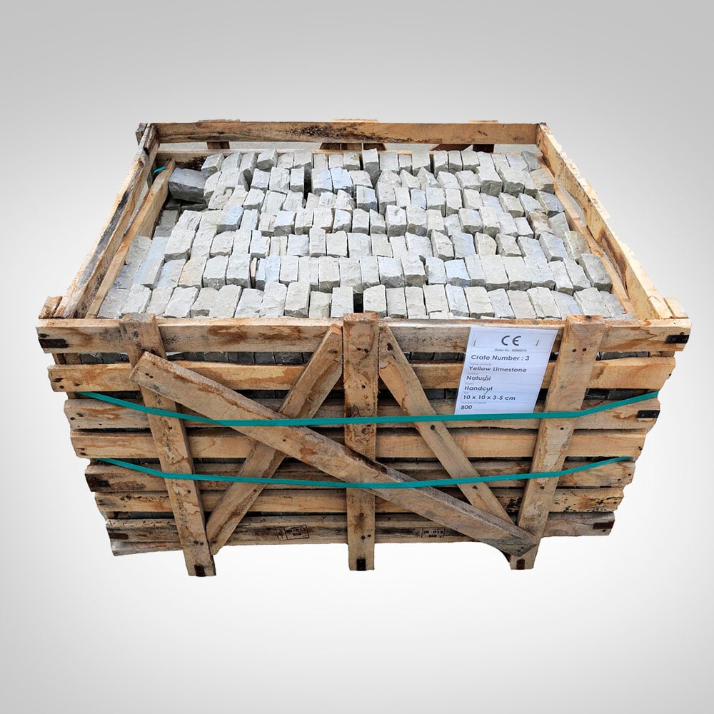 Yellow Limestone Cobbles - Paving - Mick George