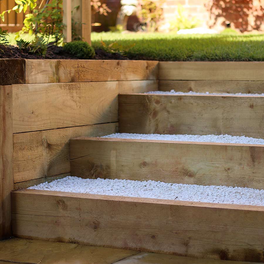 Wood Sleepers in Cambridge - Landscaping - Mick George