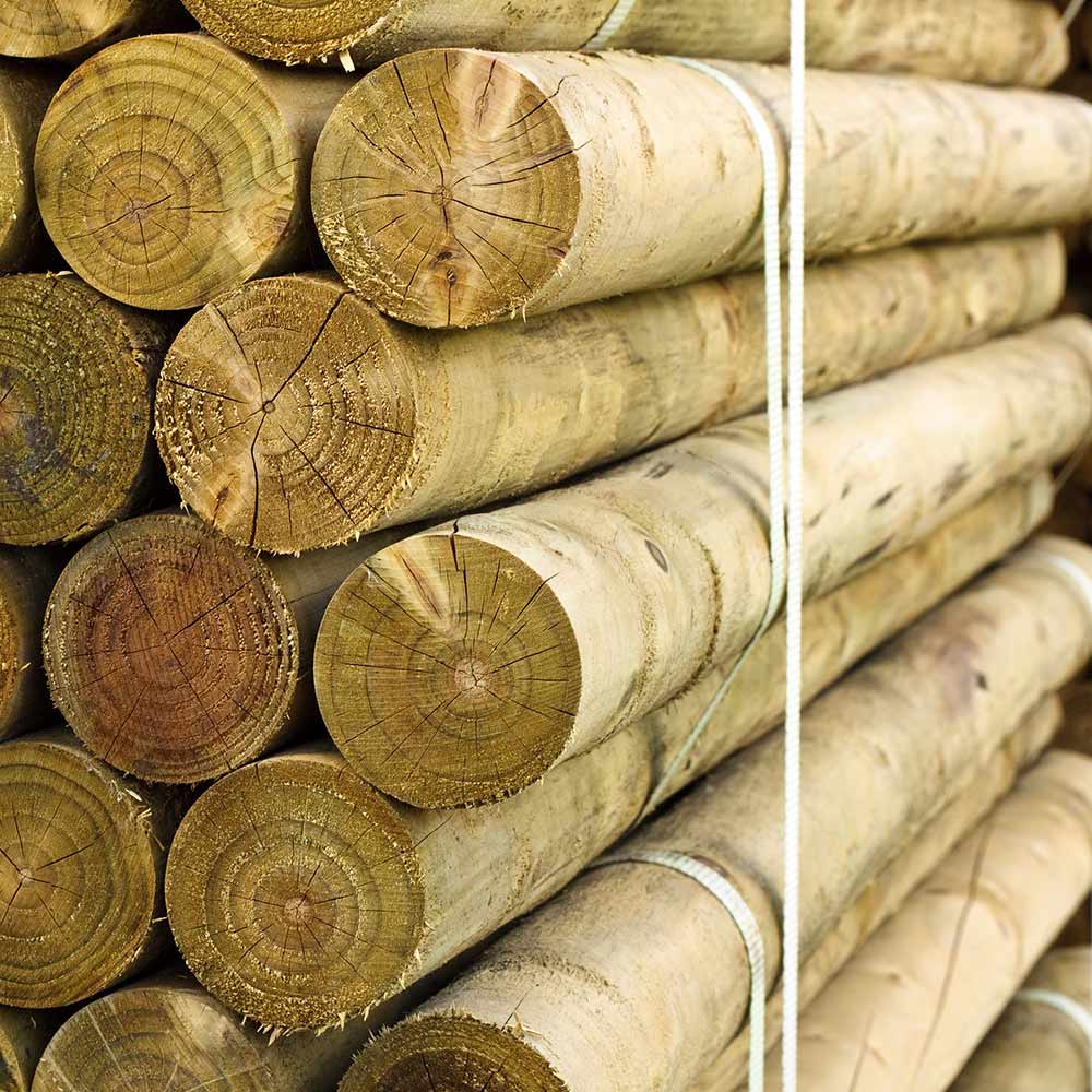 Round Fence Posts in Cambridge - Landscaping - Mick George